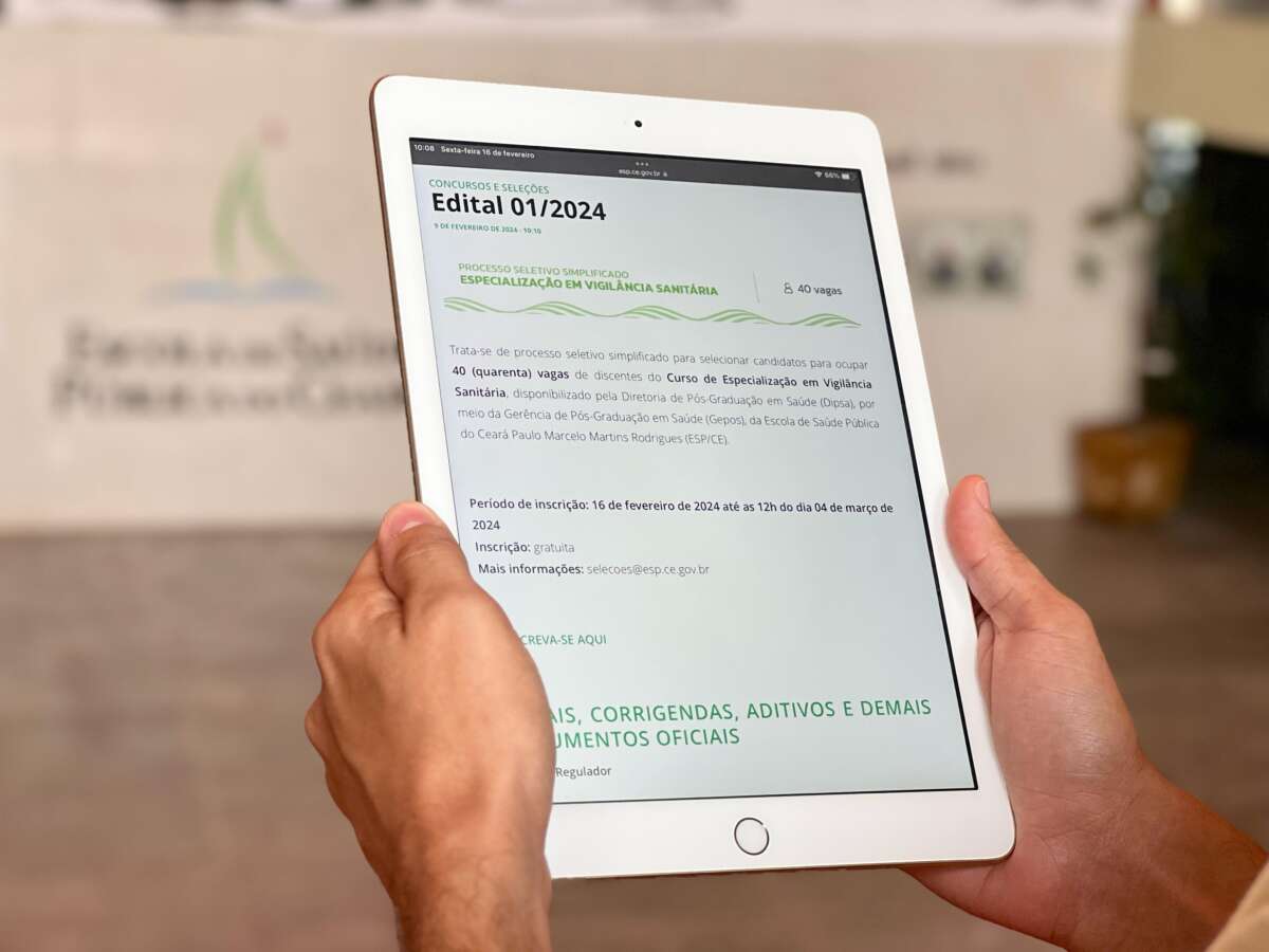 ESP-CE abre inscrições para nova turma de Especialização em Vigilância ...